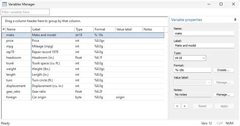variables manager