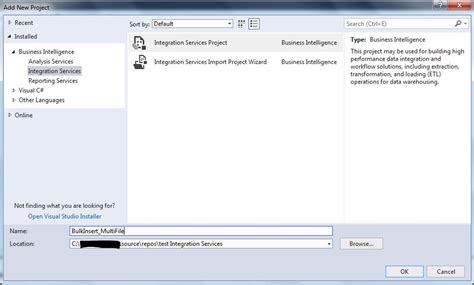 ssis basics bulk import various text files into a table