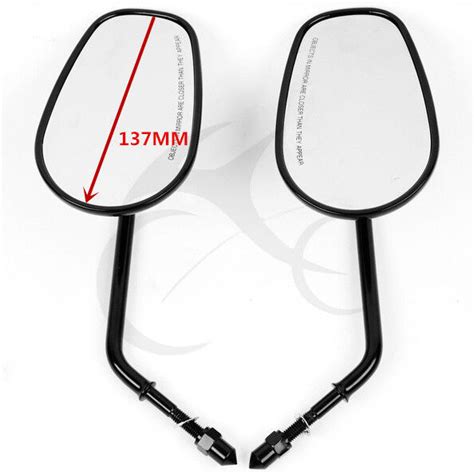 Black Rear View Side Mirrors Fit For Harley Road King Touring Xl 883