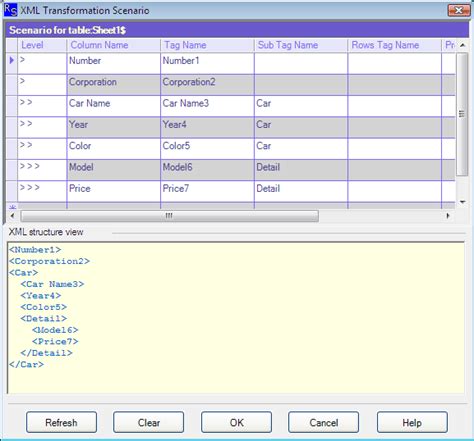 generate xml from excel