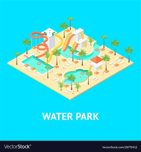 Territory Water Park Concept 3d Isometric View Vector Image