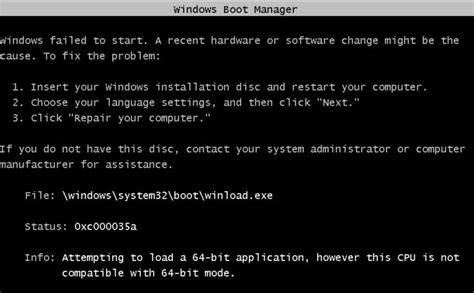 0xc000035a error attempting to load a 64 bit application rizwan ranjha