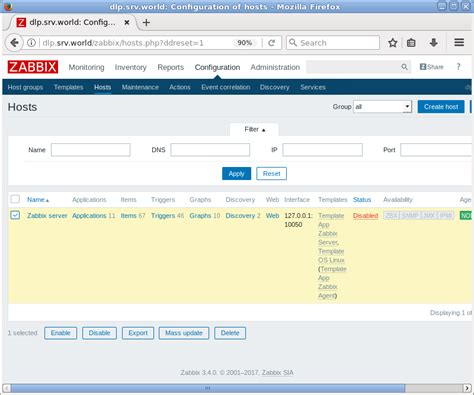 centos 7 zabbix 3 4 set monitoring target host