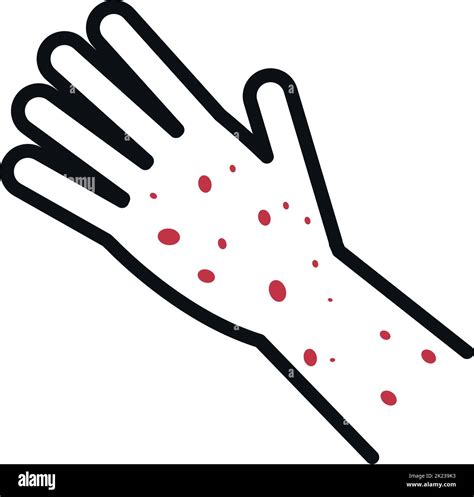 Red Rash On Human Hand Disease Symptom Icon Stock Vector Image And Art