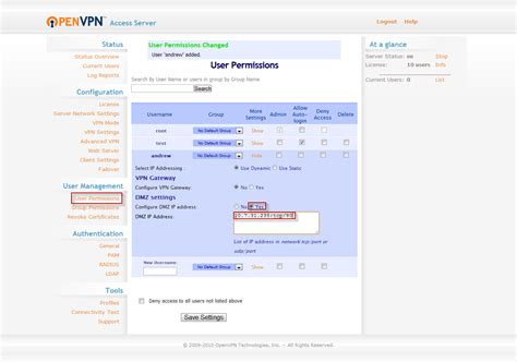 how to setup dmz in openvpn access server openvpn