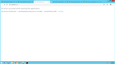 mvc problem in hosting dot net core on windows