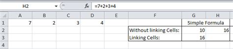 linking cells in excel