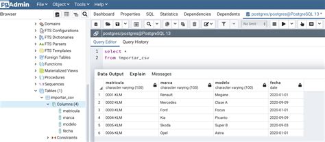 importar excel o csv en postgres
