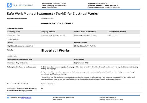 Editable Method Statement Template Images And Photos Finder