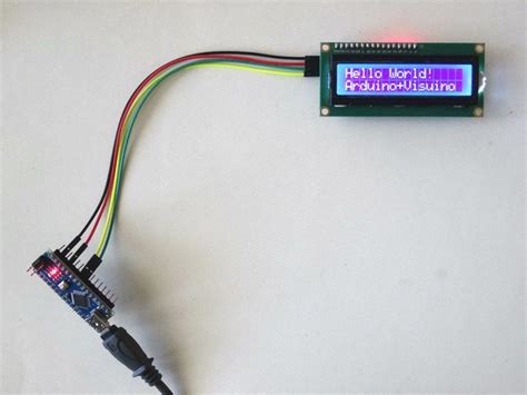 arduino nano i2c 2 x 16 lcd display with visuino