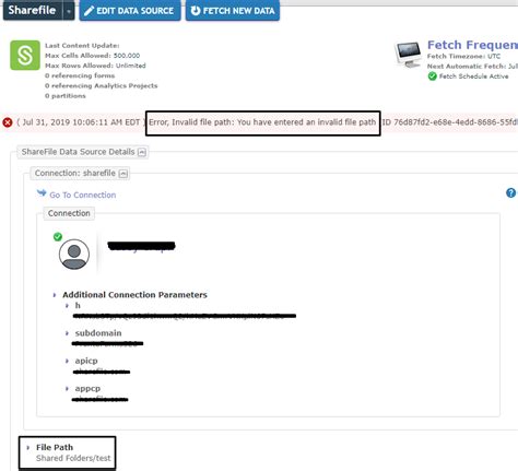 invalid file path error when attempting to create a sharefile data