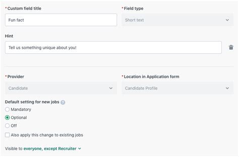 custom fields for candidate profiles workable support