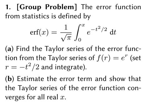 the error function from statistics is defined by e