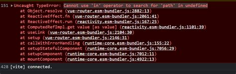 cannot use in operator to search for path in undefined · issue