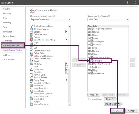 enable developer ribbon excel off the grid