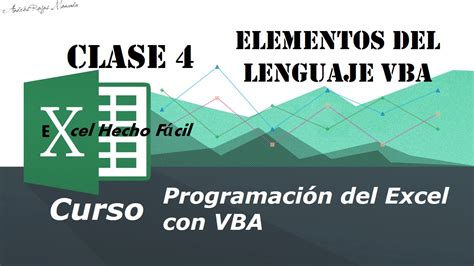 elementos del lenguaje vba clase 4 programación del excel con vba
