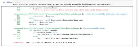 random forest python lime keep returning nonsense errors index out of