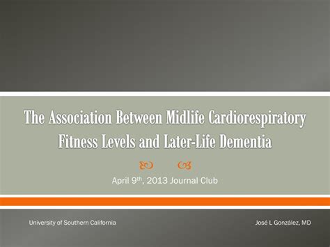 Ppt The Association Between Midlife Cardiorespiratory Fitness Levels