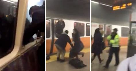 boston train fills with smoke as people panic and smash through windows