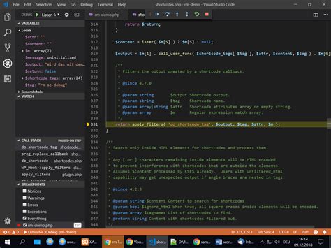 xampp wordpress php vscode xdebug no locals stack overflow
