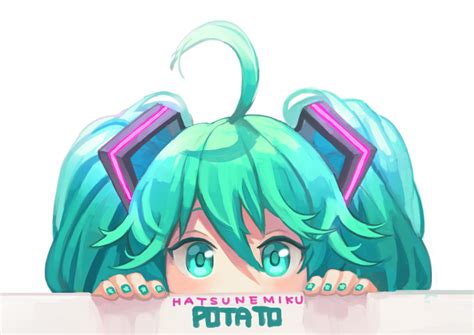 Safebooru 1girl Ahoge Aqua Eyes Aqua Hair Aqua Nails Artist Name