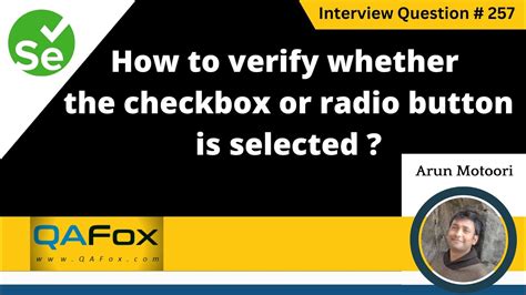 how to verify whether the checkbox or radio button is selected