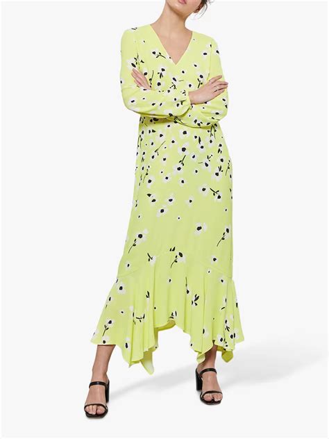 Mint Velvet Juliet Floral Print Midi Dress Yellow Multi