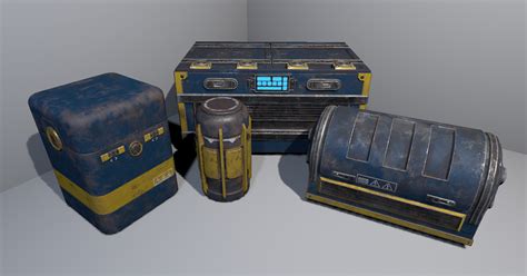 customizable sci fi containers 3d 道具 unity asset store