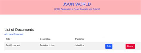 crud application in react example and tutorial json world