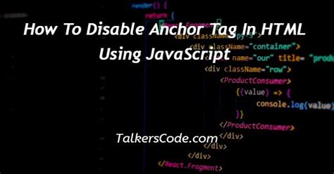 how to disable anchor tag in html using javascript