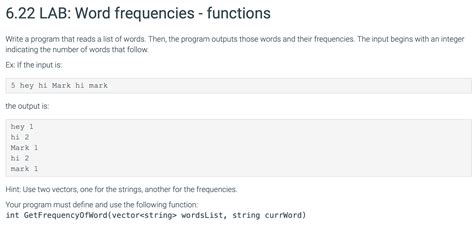 solved 6 22 lab word frequencies functions write a