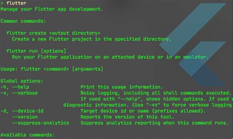 how to use the flutter command line interface codex