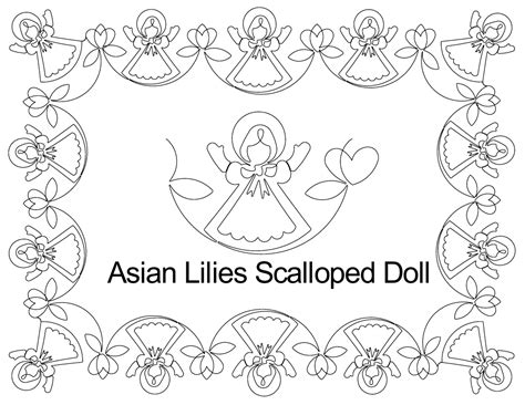 Asian Lilies Scalloped Doll Anne Bright Designs