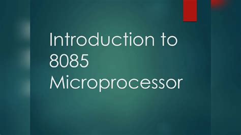 introduction of 8085 microprocessor youtube