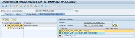 usage of sap hana exit variables for a standard reporting scenario