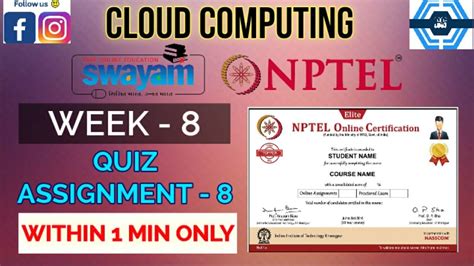 cloud computing nptel week 8 quiz assignment solution youtube