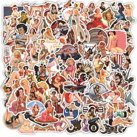10 30 50 100pcs Sexy Beauty Poster Stickers Waterproof Skateboard