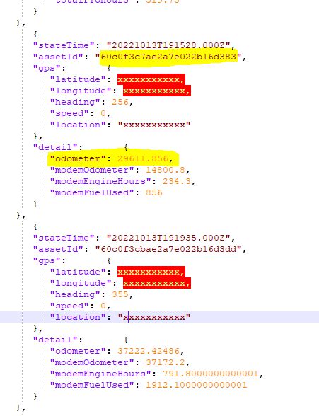 meter readings from external rest api json maximo