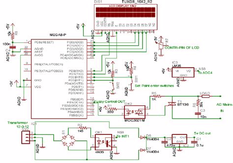circuit diagram of the fuzzy logic temperature control system
