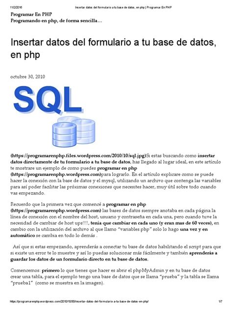 insertar datos del formulario a tu base de datos en php programar en