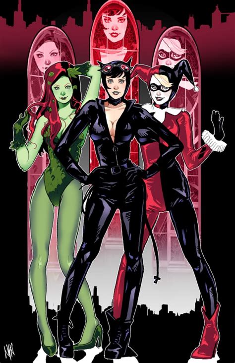Dc Dames Poison Ivy Catwoman And Harley Quinn [batman Art]