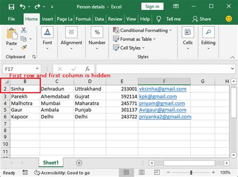 how to unhide rows in excel javatpoint