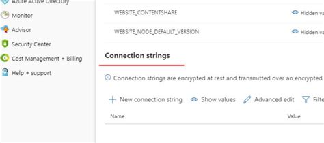 how to set connectionstring configuration for azure app service in