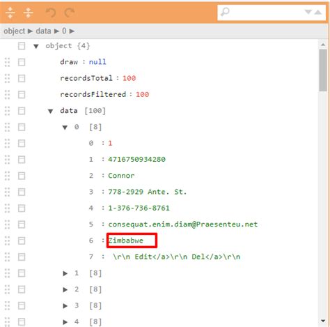 json server side sorted data not showing in same order in datatables