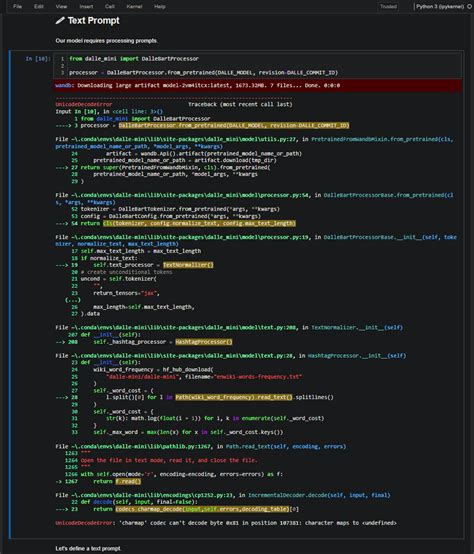 unicode decode error in inference pipeline ipynb at the processing