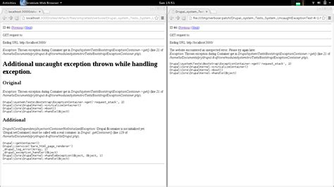 additional uncaught exception thrown while handling exception after