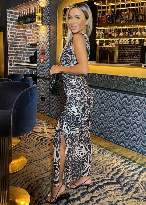 Ax Paris Multi Leopard Print Mesh Sleeveless Ruched Side Split Midi