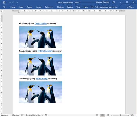 merge pictures gembox document example