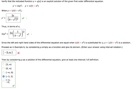 solved verify that the indicated function y x is an exp