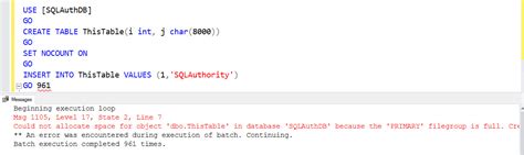 sql server msg 1105 could not allocate space for